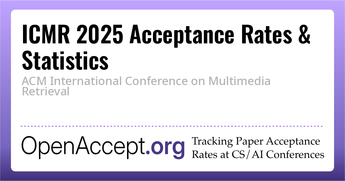 ICMR 2025 Acceptance Rates and Submission Stats - OpenAccept